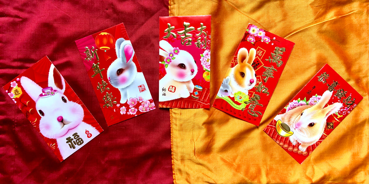 Watercolor Rabbit Red Envelopes (Long) – Grand Tea & Imports